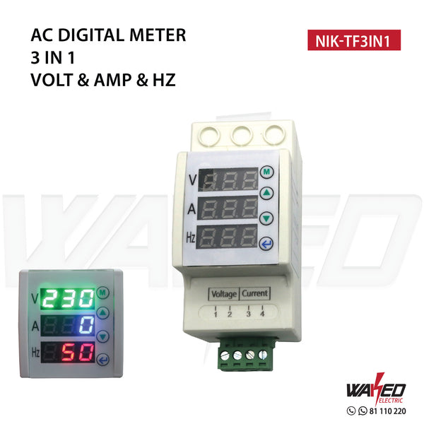 ac digital meter VOLT AMP Hz – Waked Electronics