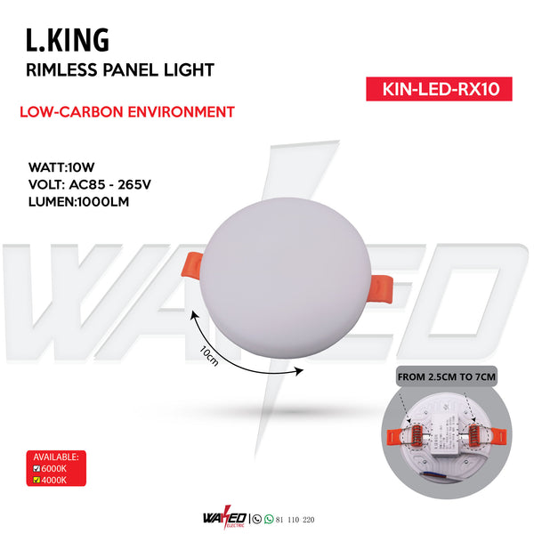 RIMLESS SPOT LIGHT - 10WATT - ROUND - L.king – Waked Electronics