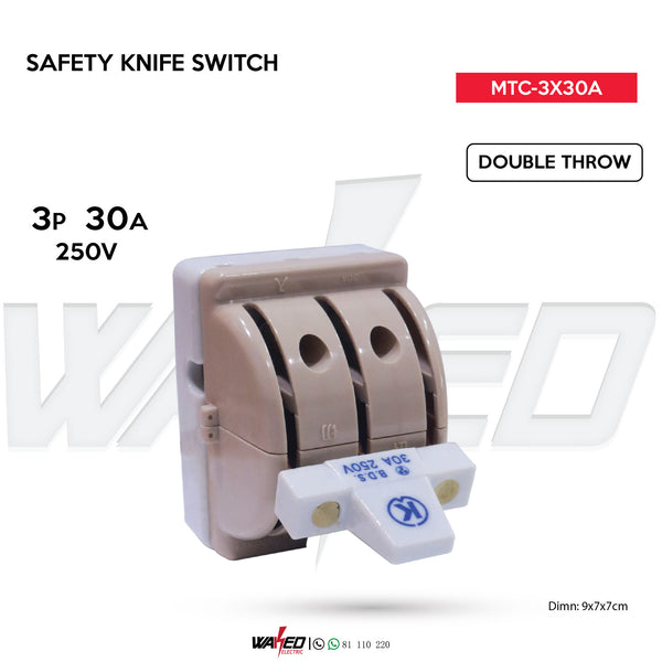 Safety Knife Switch - 250V - 3P 30A – Waked Electric