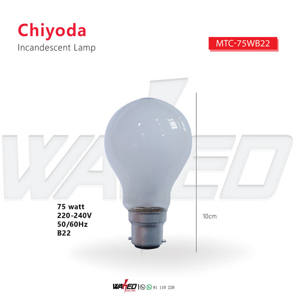 Incandescent Lamp - 75W - CHIYODA – Waked Electronics