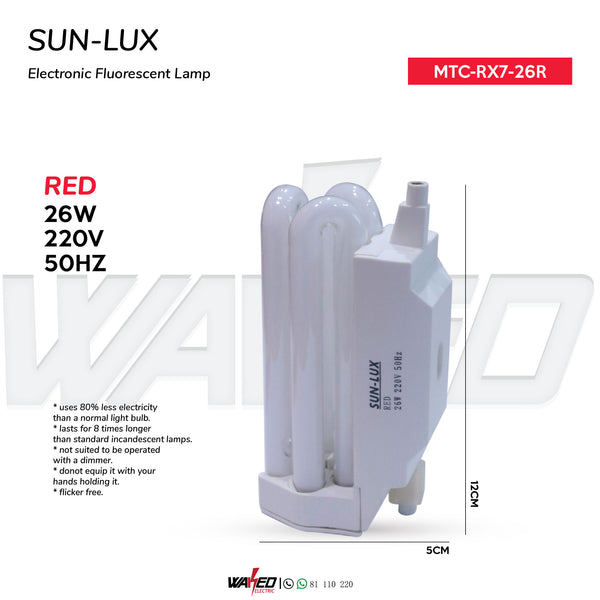 Electronic Fluorescent Lamp - 26W - SUN-LUX – Waked Electric