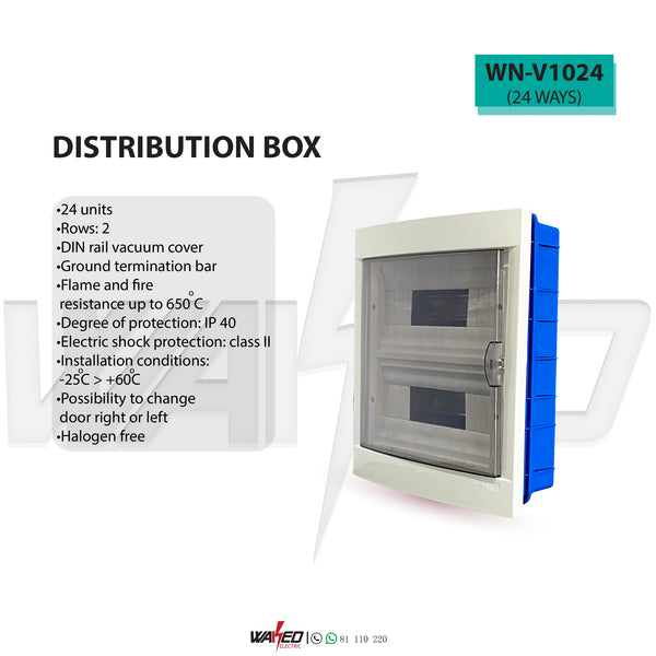 Distribution Box - 24 ways - SLIM – Waked Electric