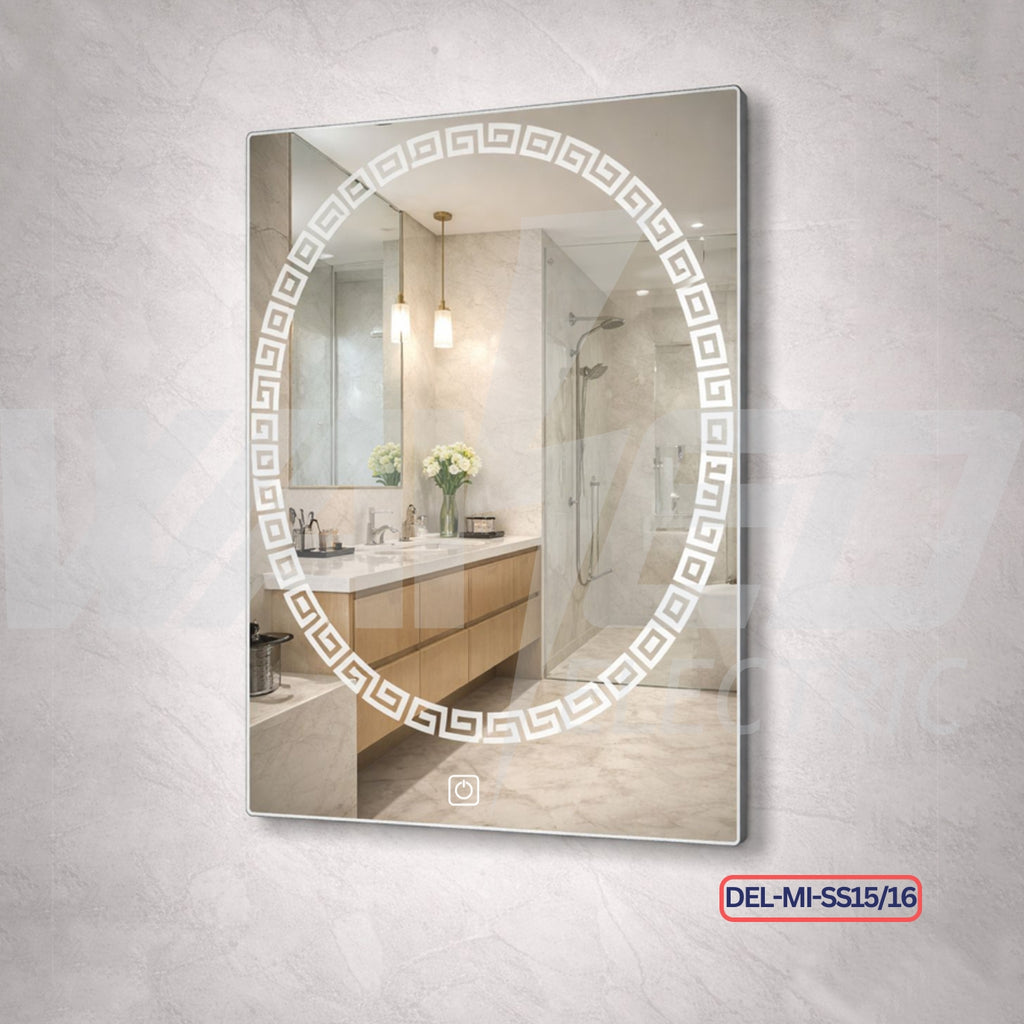 Designed Half-Oval Led Mirror – 3 Color Light & Touch Sensor – Waked ...
