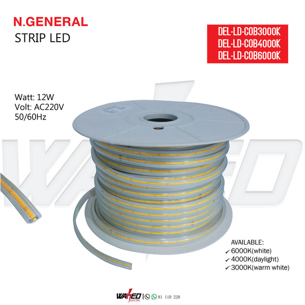 Strip Led - COB - 220V 0.5M/CUT – Waked Electric