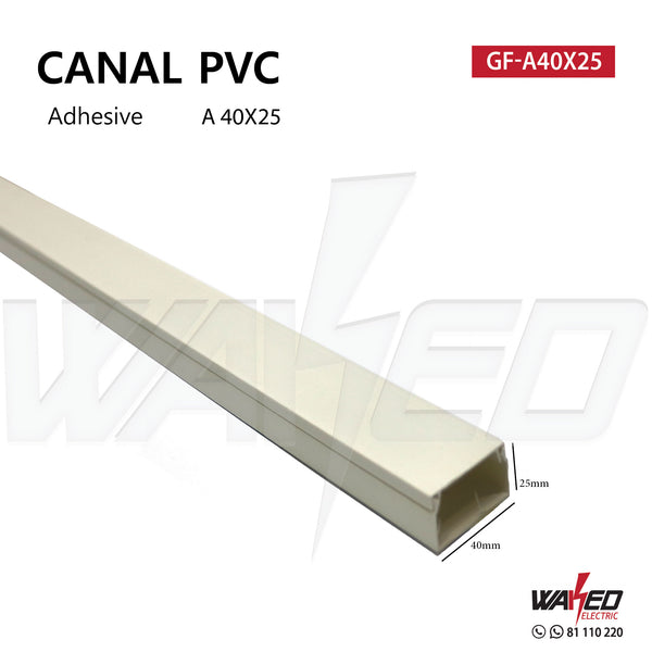 Canal Pvc - 40X25 - 1m - Adhesive – Waked Electronics