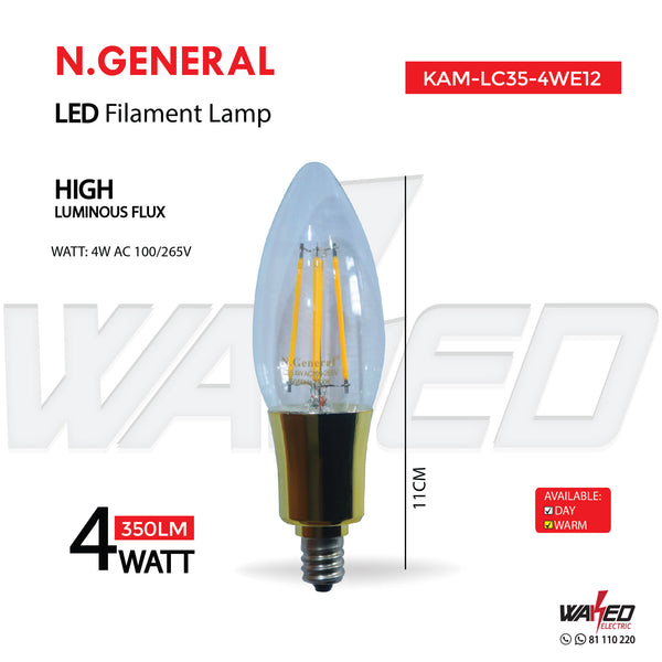 Led Filament Lamp - 4w - N.GENERAL – Waked Electric
