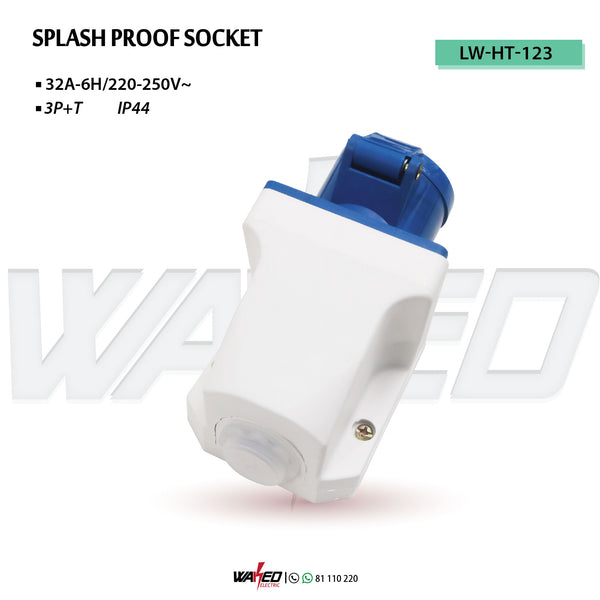 Splash Proof Socket - 32A – Waked Electric