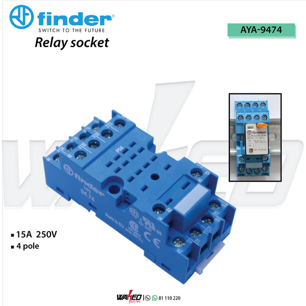 RELAY SOCKET 4P - FINDER – Waked Electronics